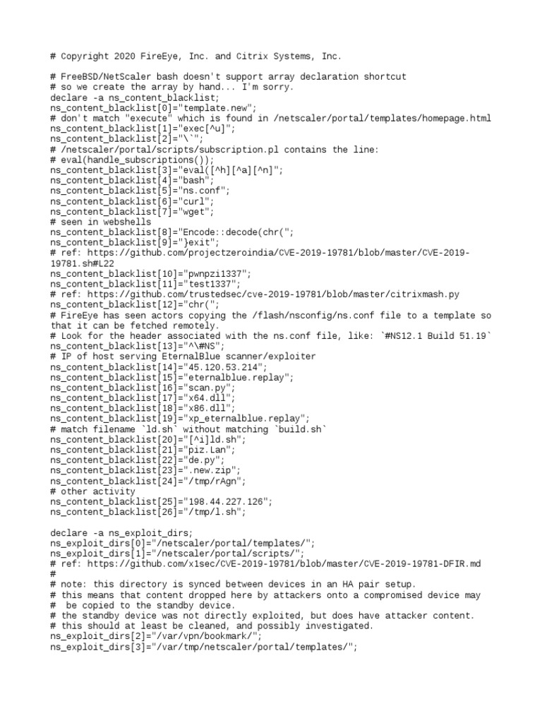 NetScaler content scanning bash script | PDF | Utility Software | Computer Data