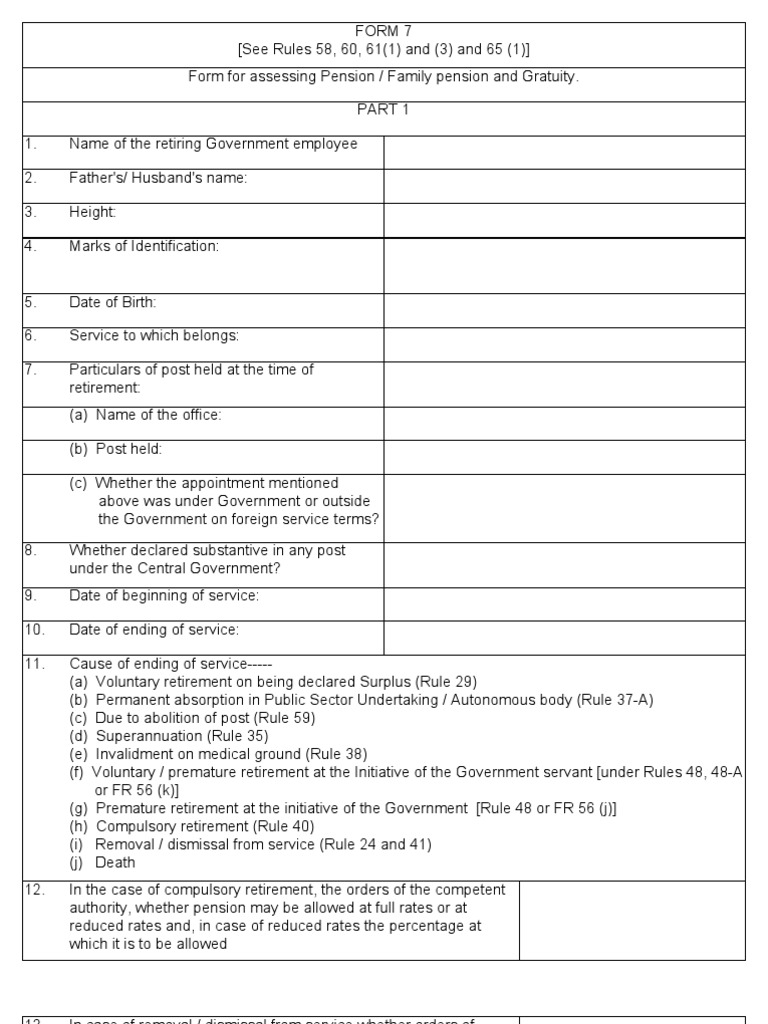 Form 7 | Pension | Gratuity | Free 30-day Trial | Scribd