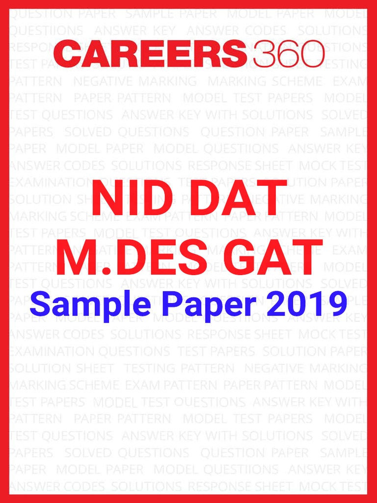NID DAT M.Des Sample Paper 2019 | PDF | Underwater Diving | Speed