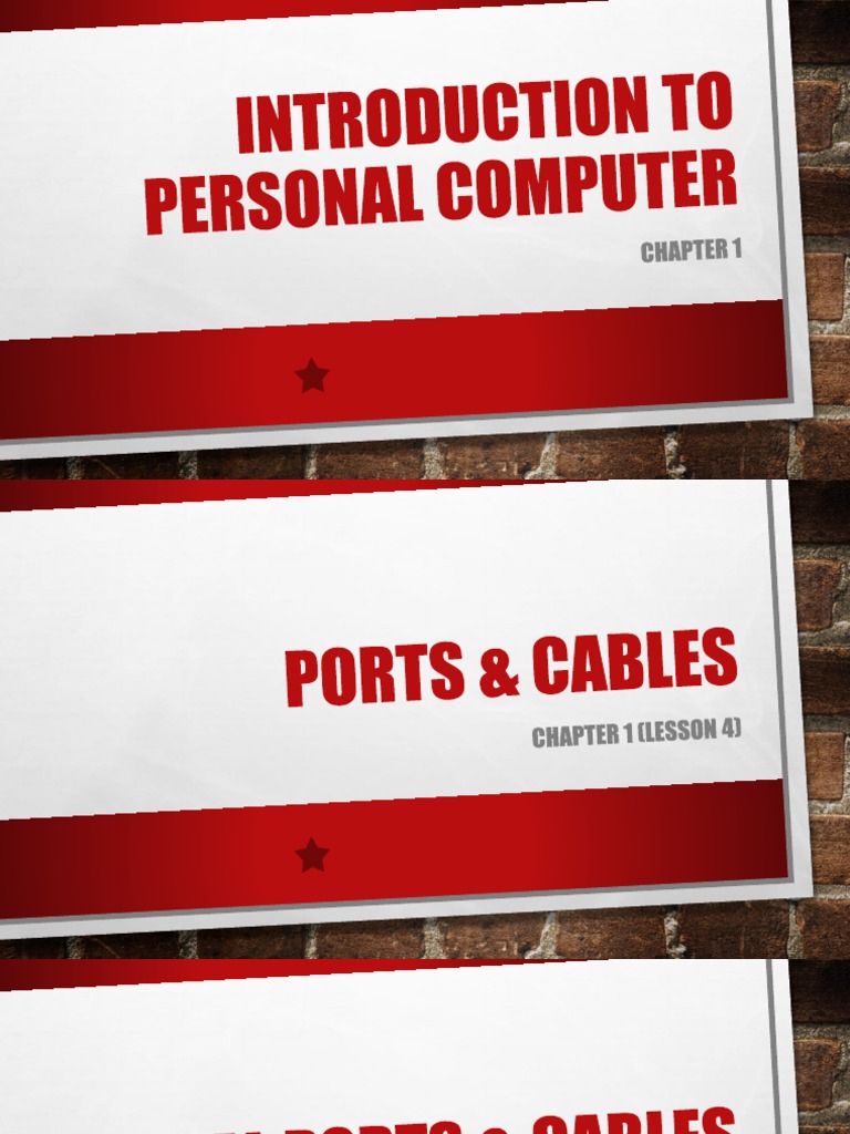 Lesson 4 - Ports and Cables PDF | PDF