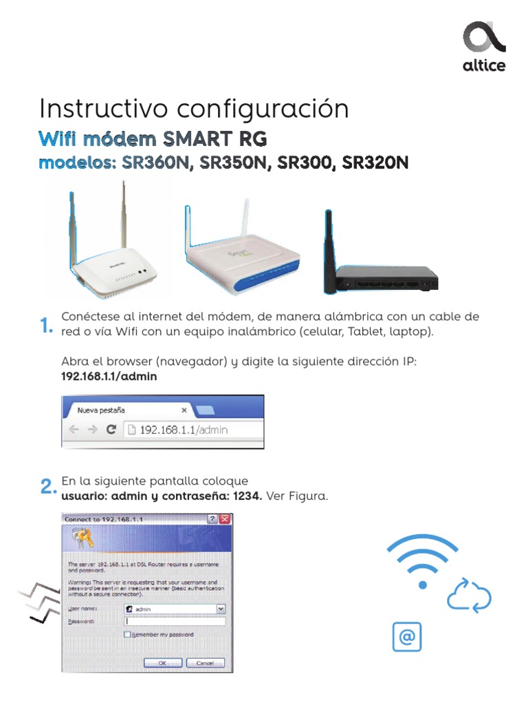Instructivo Configuracion Wifi Modem Smart RG PDF | PDF