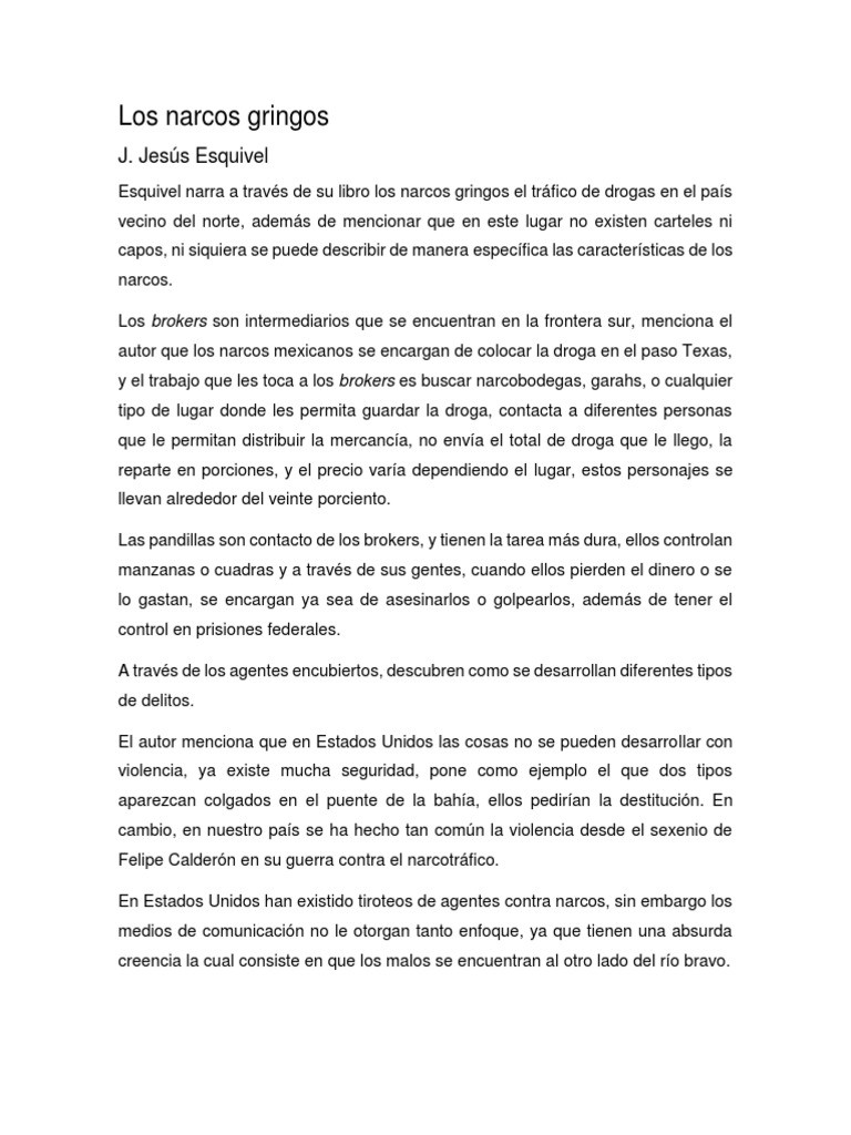 Los Narcos Gringos | PDF | Ciencias sociales
