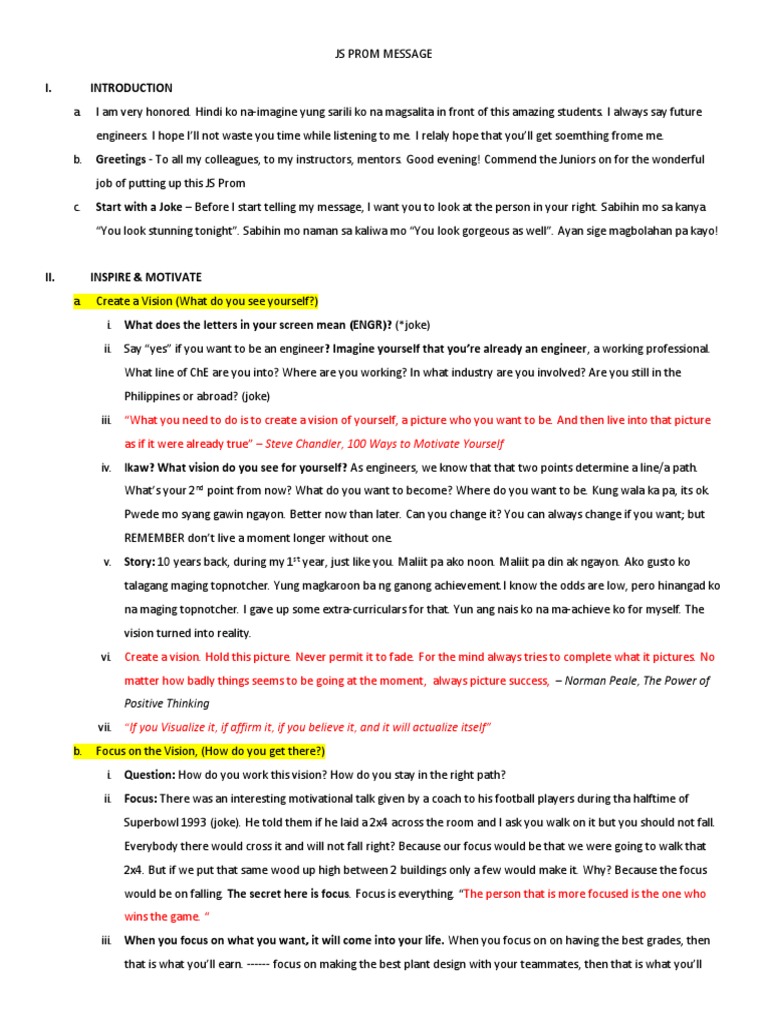 JS Prom Message | PDF