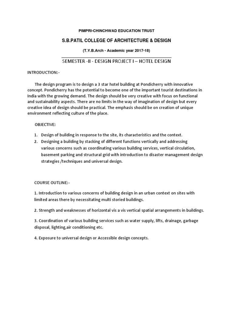 3 Star Hotel Design Brief | PDF | Swimming Pool | Design