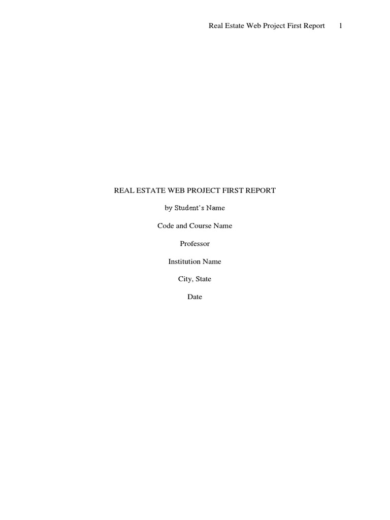 Real Estate Web Project First Report | PDF | My Sql | Dynamic Web Page