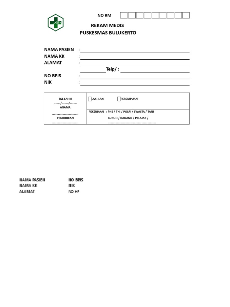 Cover Rekam Medik | PDF