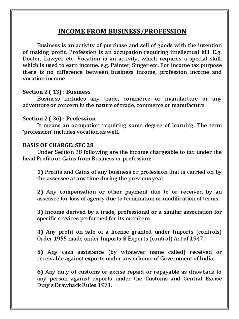 Income From Business & Profession | PDF | Depreciation | Expense