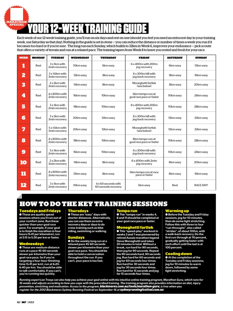 12 Week Marathon Training Guide | PDF | Individual Sports | Sports