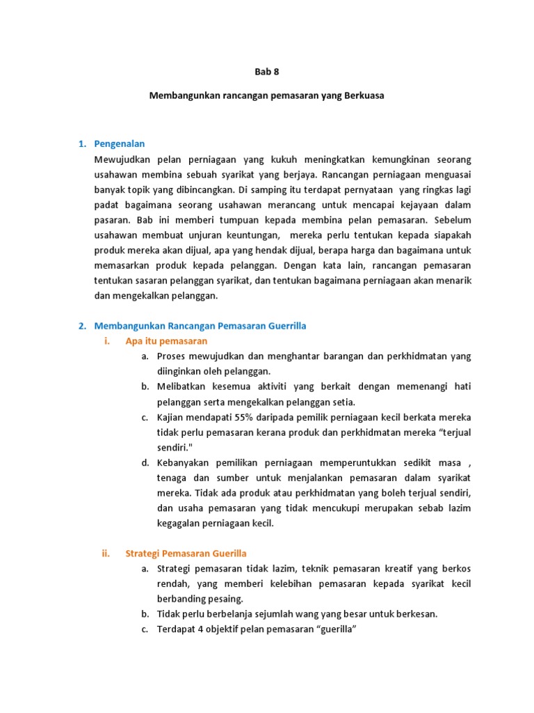 Membangunkan Rancangan Pemasaran | PDF