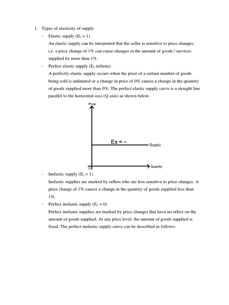 Types of Elasticity of Supply | PDF