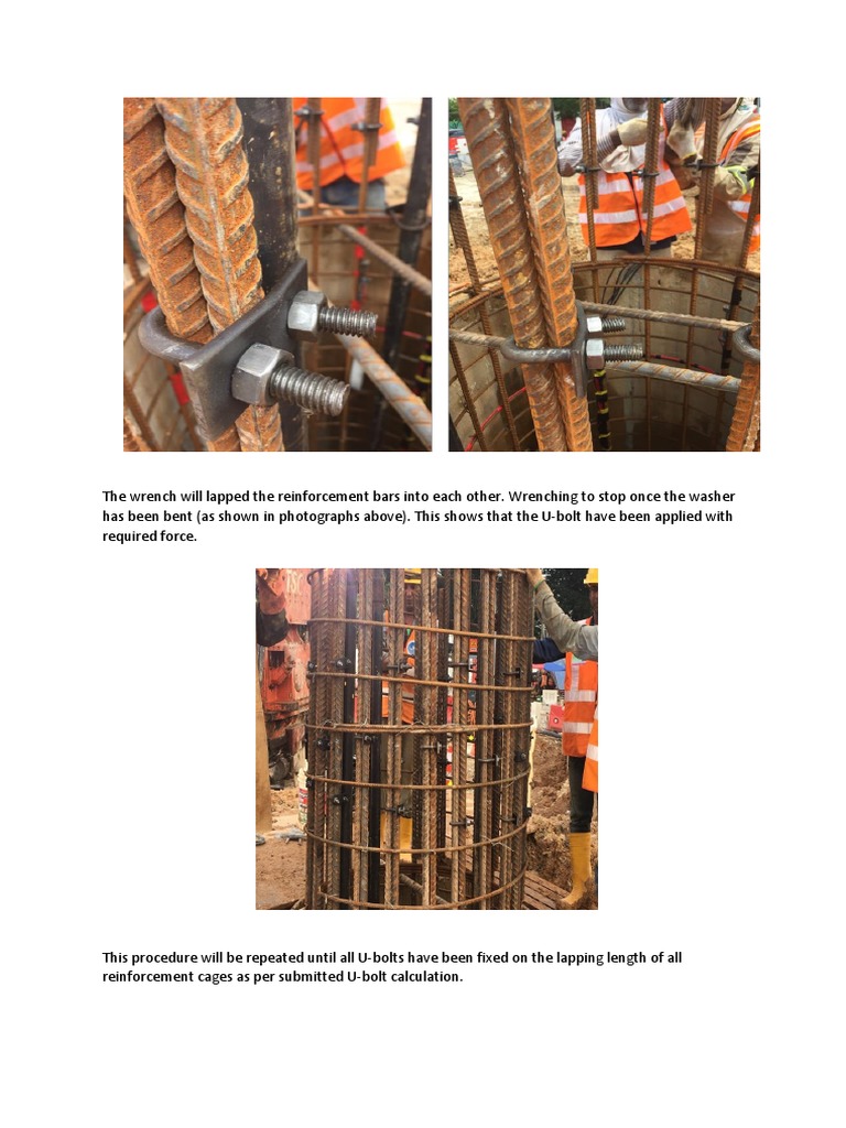 U Bolt For Bore Pile Cage Lapping | PDF