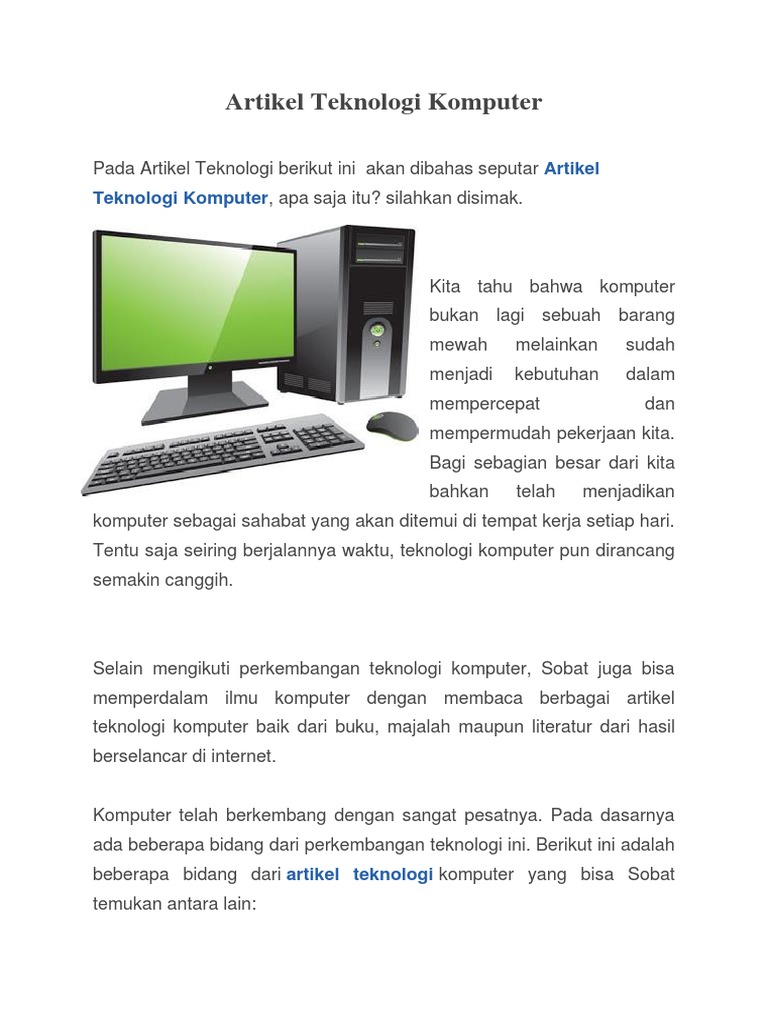 Artikel Teknologi Komputer | PDF