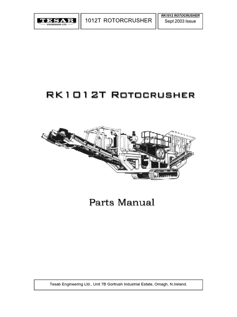 Tesab 1012t Parts Manual 2003 PDF | PDF | Mechanical Engineering | Joining