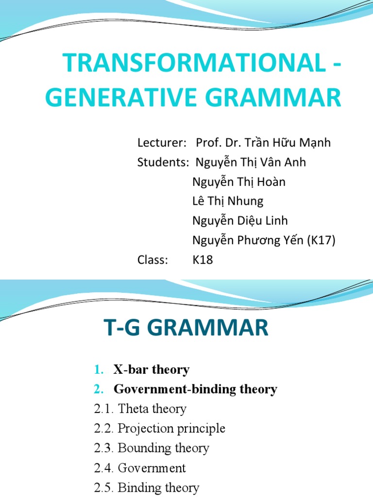 Transformational - Generative Grammar | Download Free PDF | Syntax | Phrase