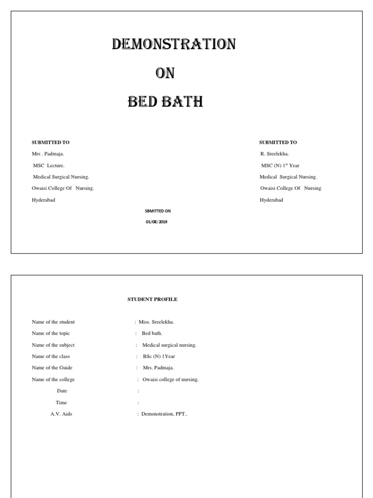 Bed Bath | PDF | Bathing | Hygiene