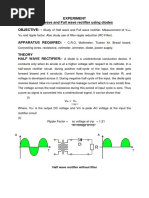 Lab#2B: Half-Wave Rectifier Circuit Without and With Filter | PDF | Rectifier | Physical Quantities