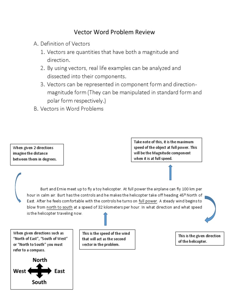 18 Vector Word Problem Review Pdf Pdf Speed Euclidean Vector