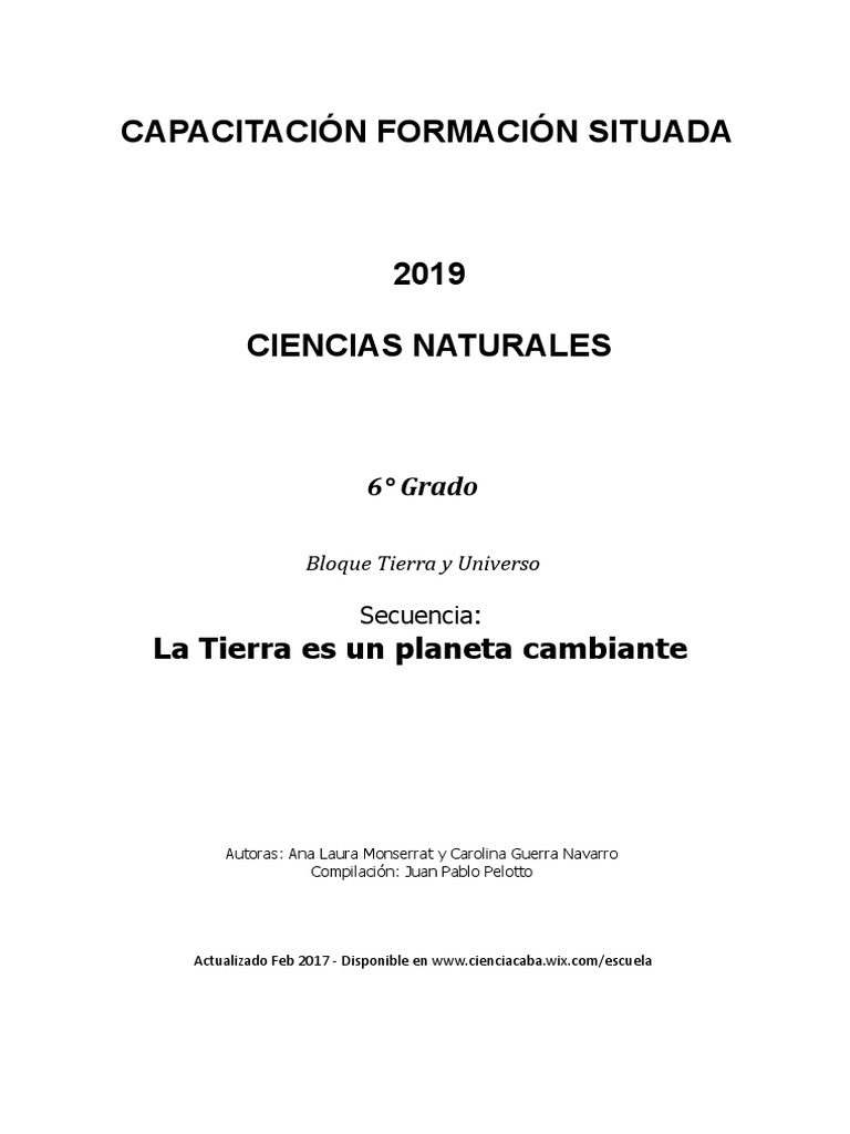 6to - Secuencia Cambios en La Tierra 2019 | PDF | Tierra | glaciar