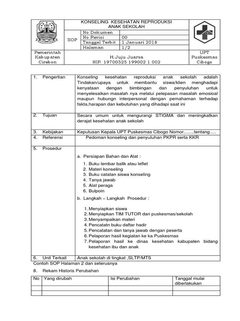 Sop Kesehatan Reproduksi | PDF | Pengembangan Diri