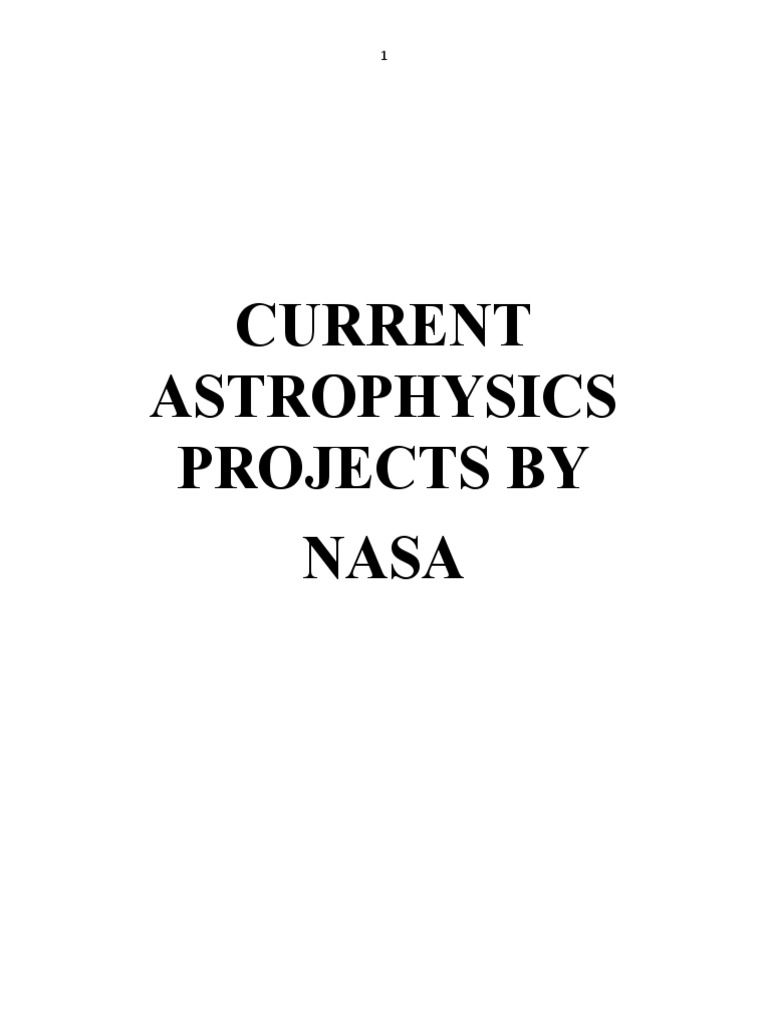 Current Astrophysics Projects by Nasa | PDF | Juno (Spacecraft ...