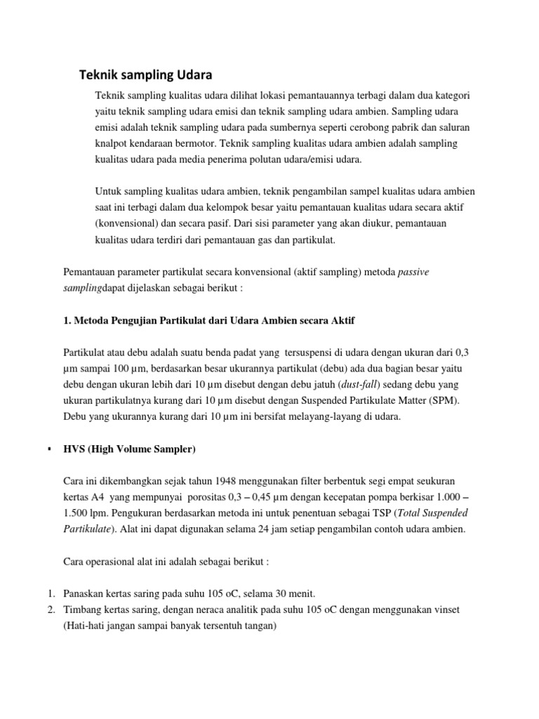 Teknik Sampling Udara | PDF