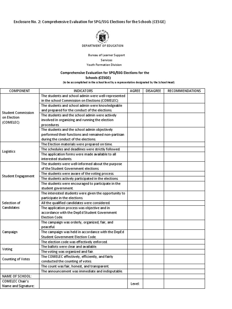 SSG SPG Election Forms | PDF | Voting | Elections