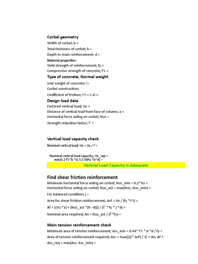 Corbel Design | Download Free PDF | Solid Mechanics | Concrete
