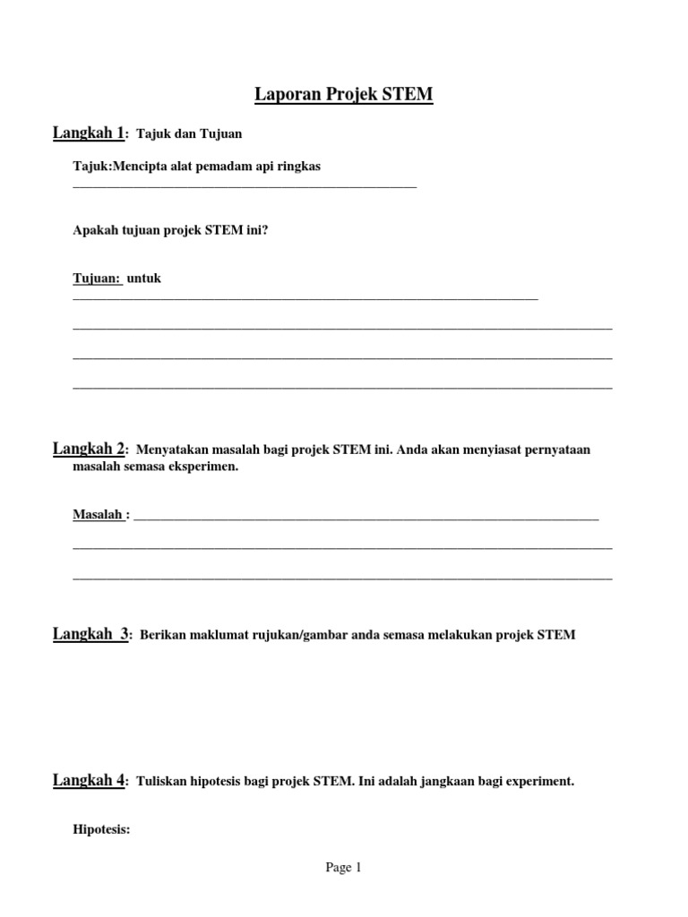 Projek STEM - Mereka Cipta Alat Pemadam Api Ringkas | PDF