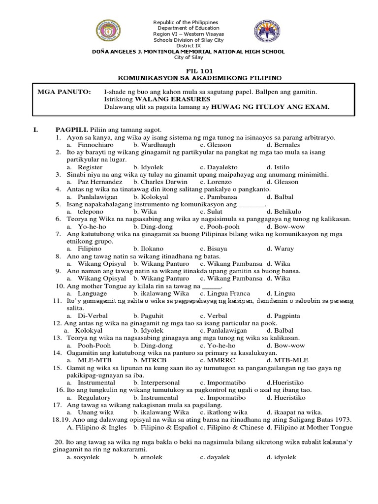 Fil 101 | PDF
