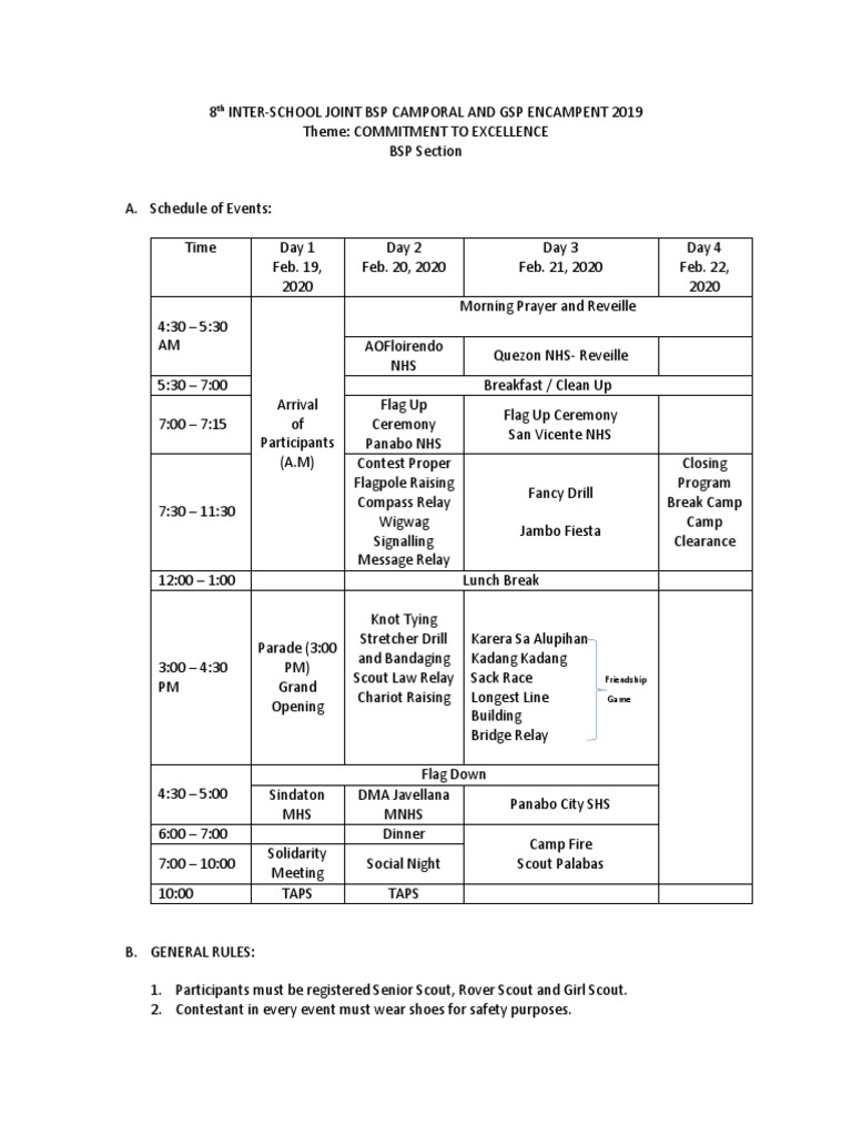 BSP Rules 2020 | PDF | Knot | Flag