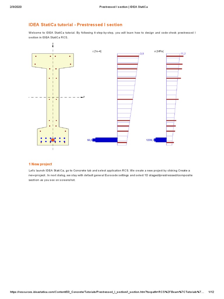 Prestressed I Section - IDEA StatiCa | PDF | Prestressed Concrete | Beam (Structure)