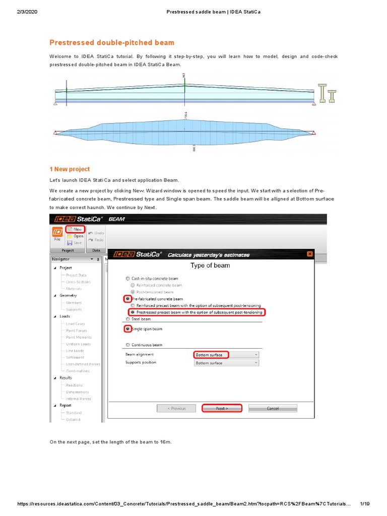 Prestressed Saddle Beam - IDEA StatiCa | PDF | Prestressed Concrete | Beam (Structure)
