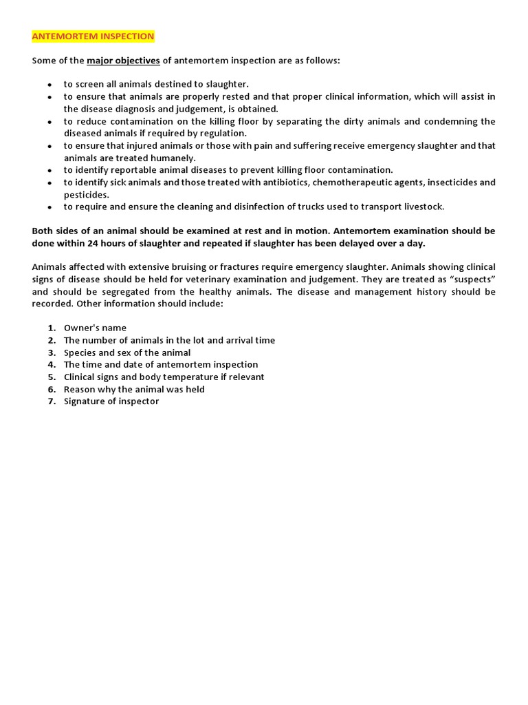 Antemortem and Post Mortem Inspection | Download Free PDF | Liver ...