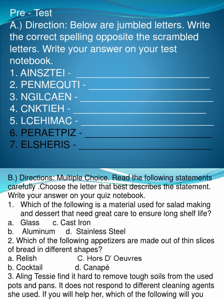 Jumbled Letters Quiz