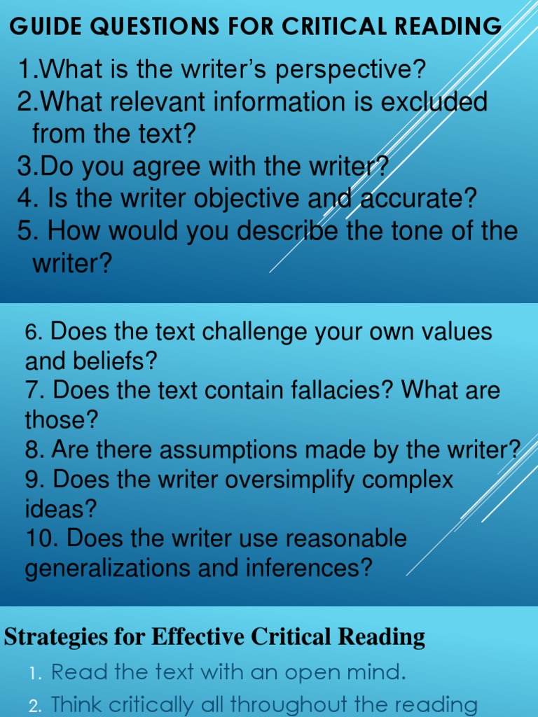 Critical Reading | PDF | Argument | Fallacy