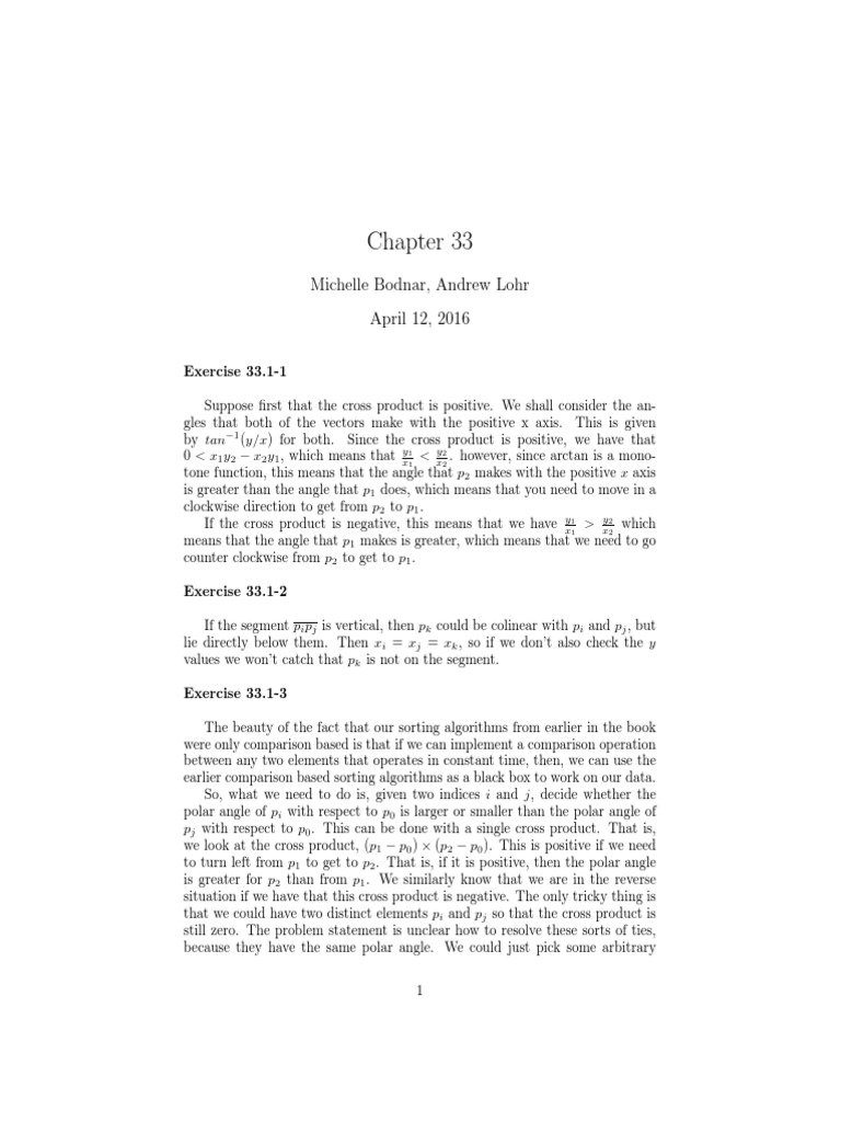 CLRS Solution Chapter 33 | PDF | Vertex (Geometry) | Area