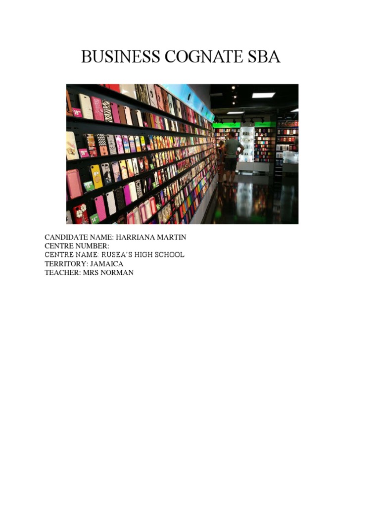 Business Cognate Sba | PDF | Questionnaire | Business