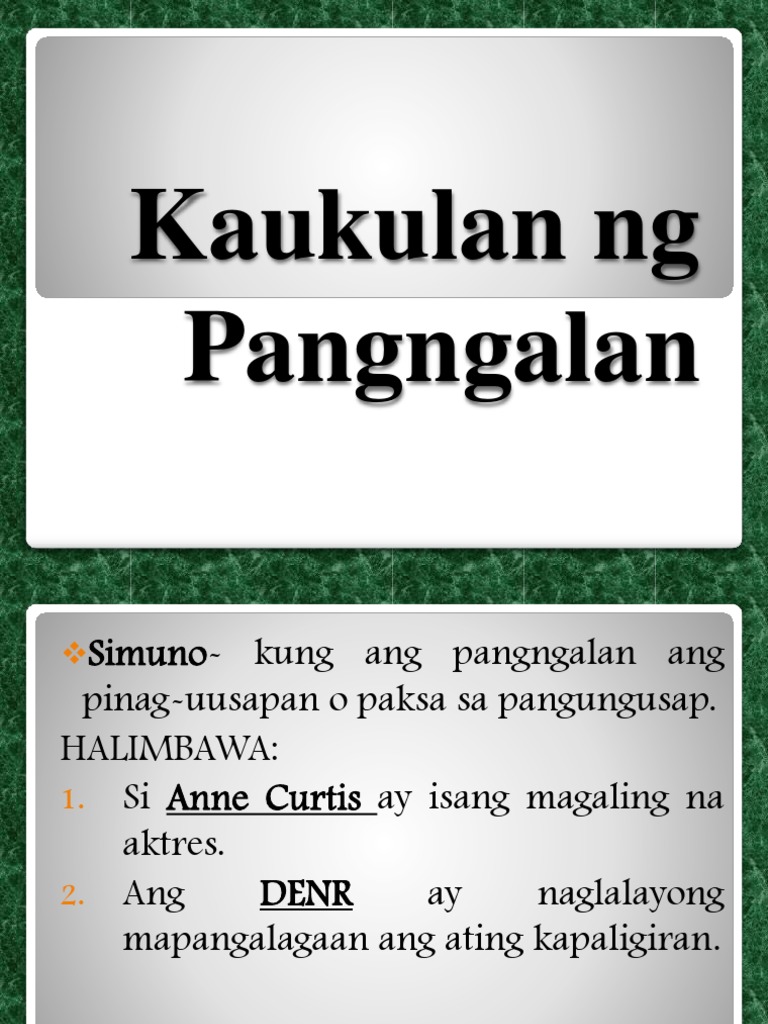 Kaukulan NG Pangngalan | PDF