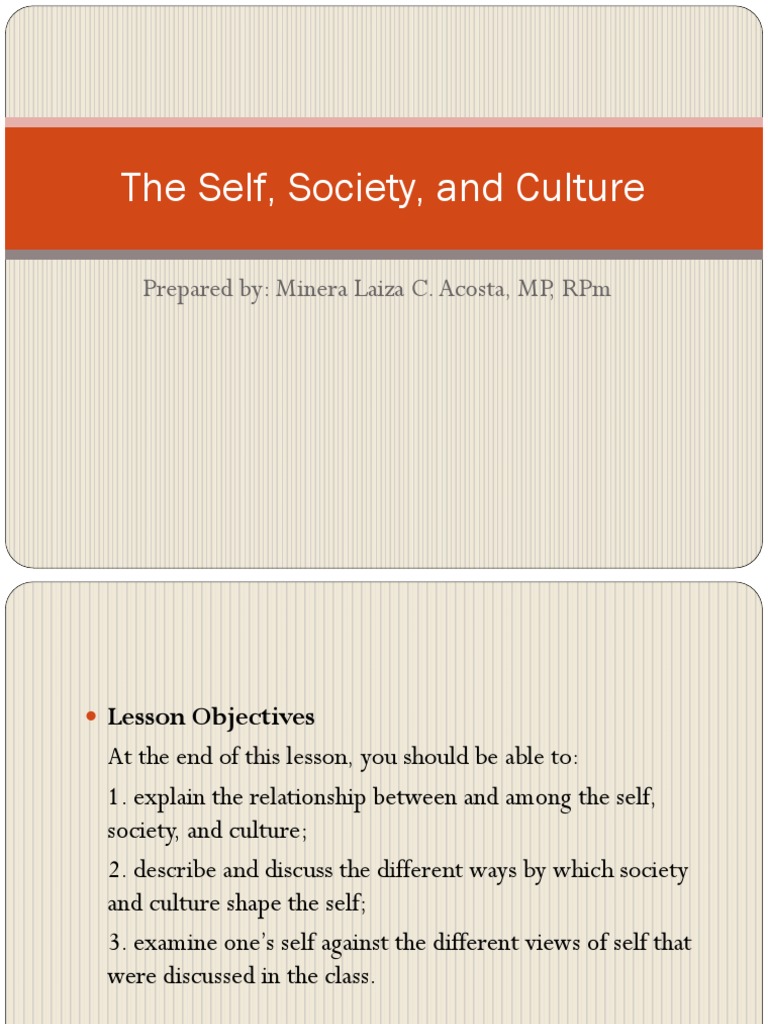 Self, Society, and Cultural Dynamics | PDF | Self | Identity (Social ...