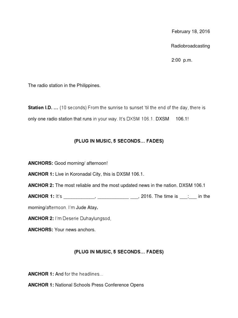 Radio Broad Script | PDF | Government