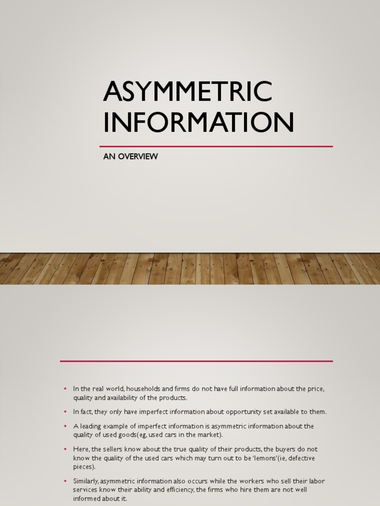 Understanding Asymmetric Information Issues | PDF | Adverse Selection ...