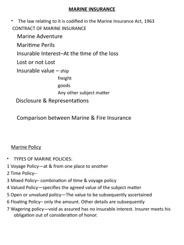 Marine Insurance | PDF | Marine Salvage | Insurance