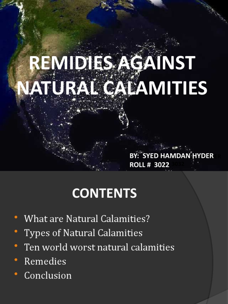 Remedies Against Natural Calamities | PDF | Natural Disasters ...