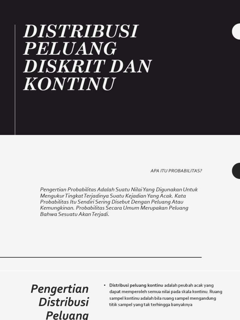 Perbedaan Distribusi Peluang Diskrit dan Kontinu | PDF