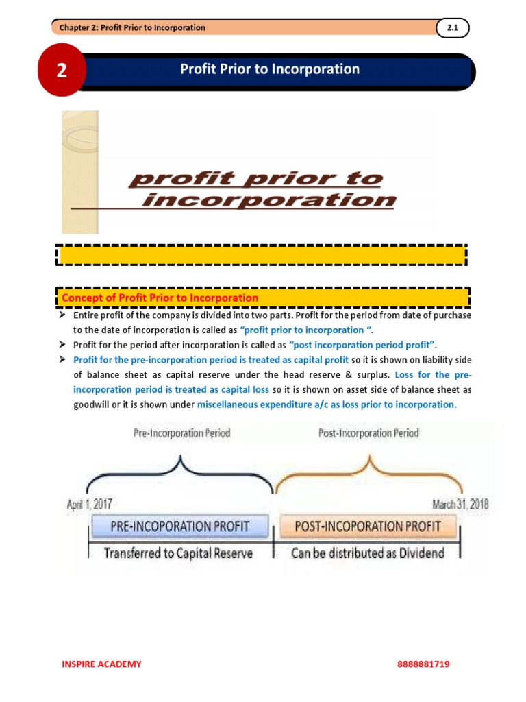 Chapter 2 - Profit Prior To Incorporation NEW v2 | PDF | Expense ...