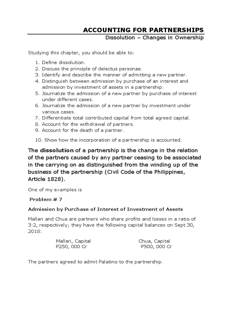 Accounting For Partnerships | Download Free PDF | Interest | Capital ...