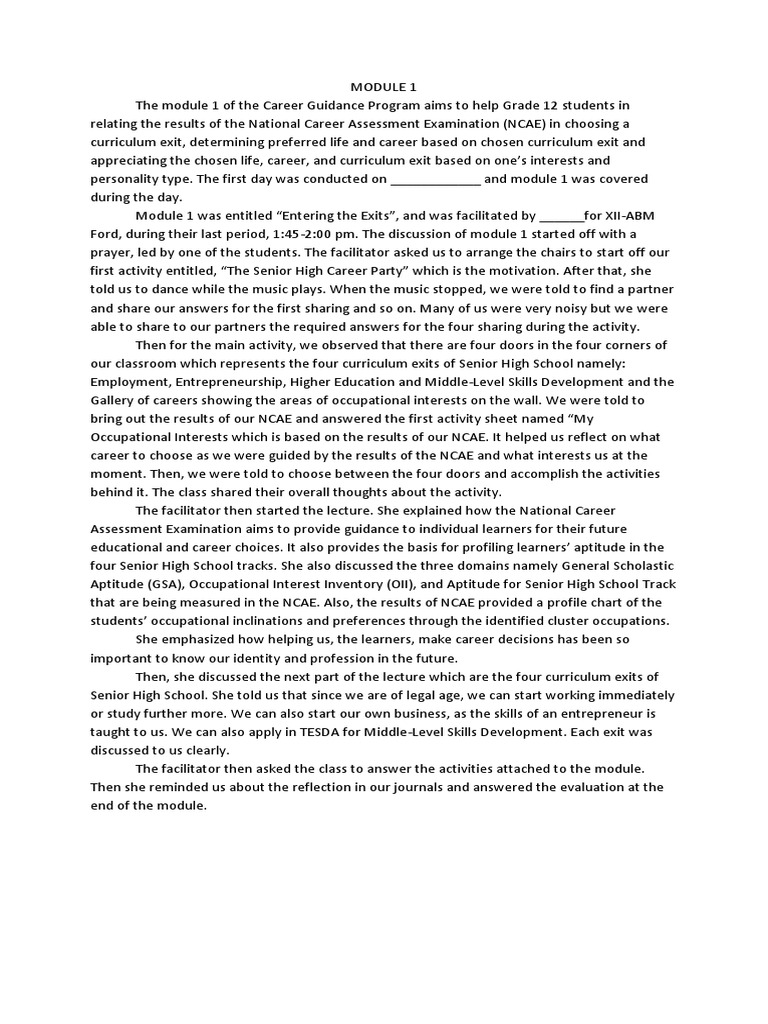 Narrative Report Module 1-Flores | PDF | Curriculum | Pedagogy