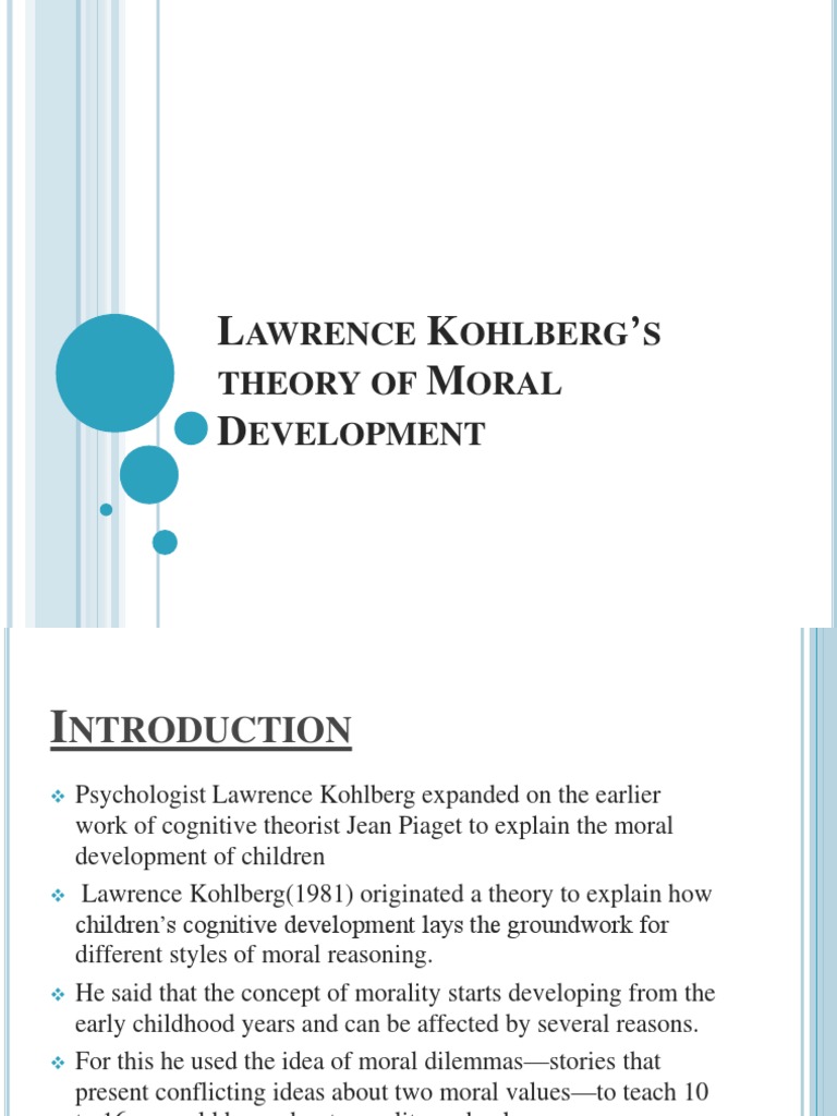 9lawrence Kohlberg's Theory of Moral Development | PDF | Morality ...