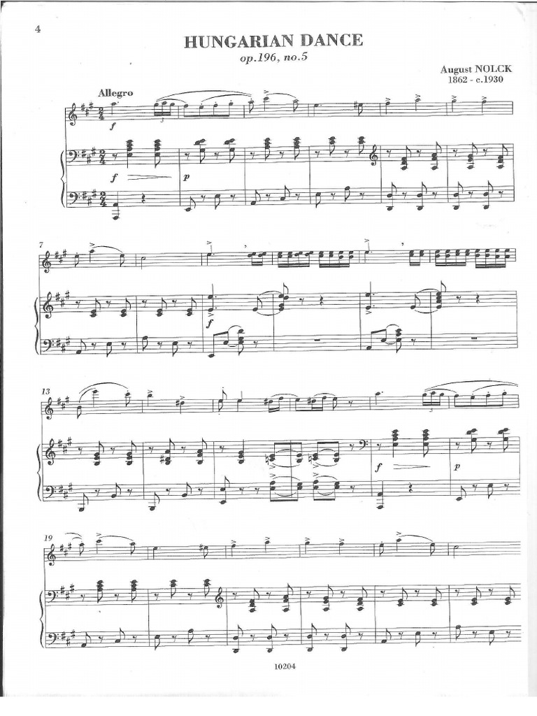 Nolck Hungarian Dance No 5 Op 196 PDF | PDF