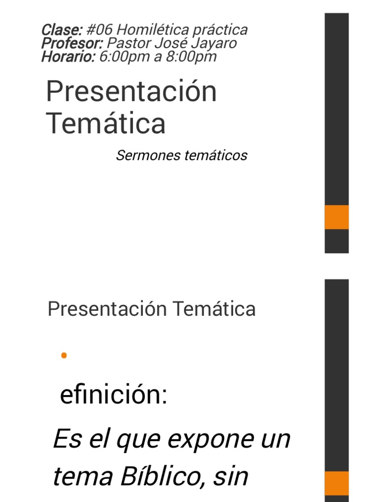 Clase #06 SERMÓN TEMÁTICO | PDF | Sermón | Santo